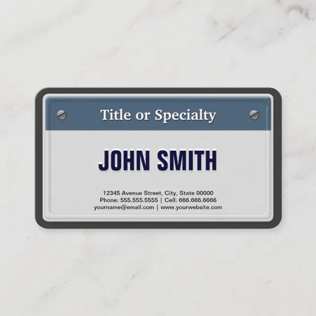 Featured and Cool Car License Plate Business Card | Zazzle