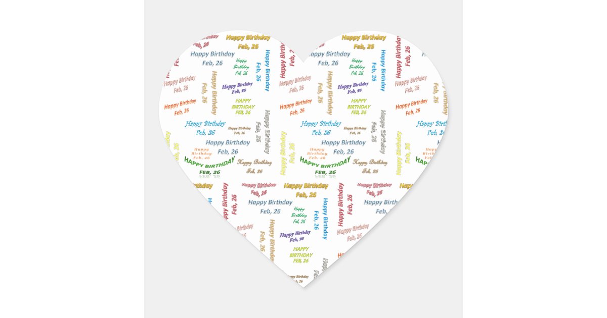 February, 26 Birthday Sticker | Zazzle