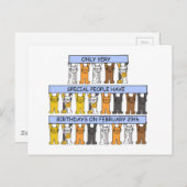 February 29th Birthday Cartoon Cats Postcard | Zazzle