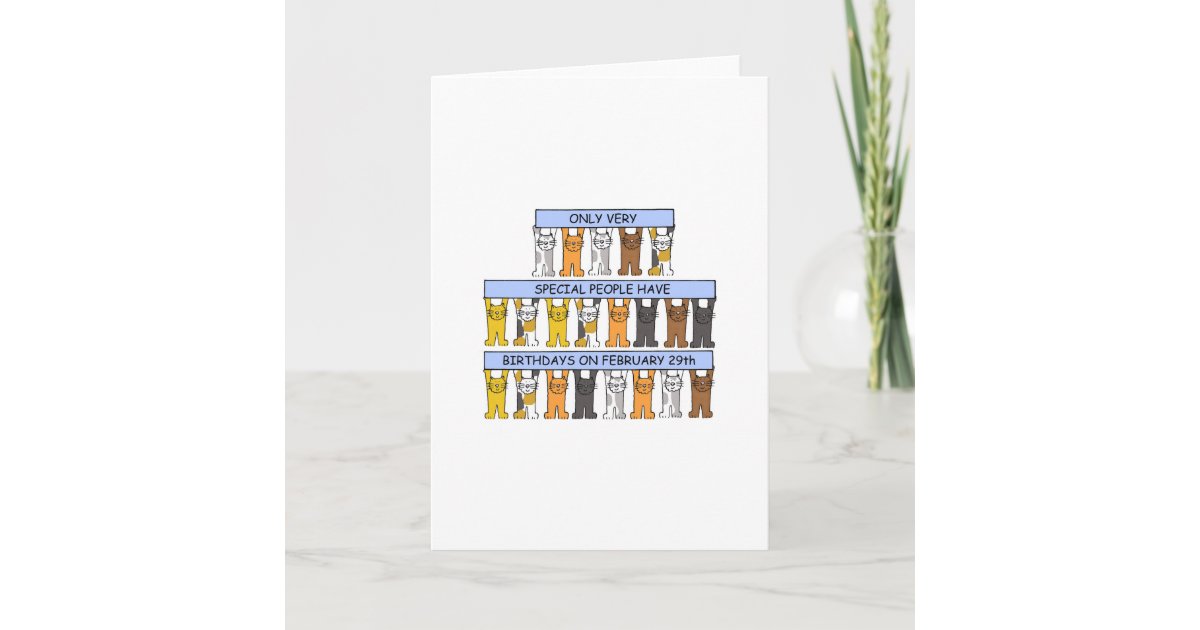 February 29th Birthday Cats Card | Zazzle