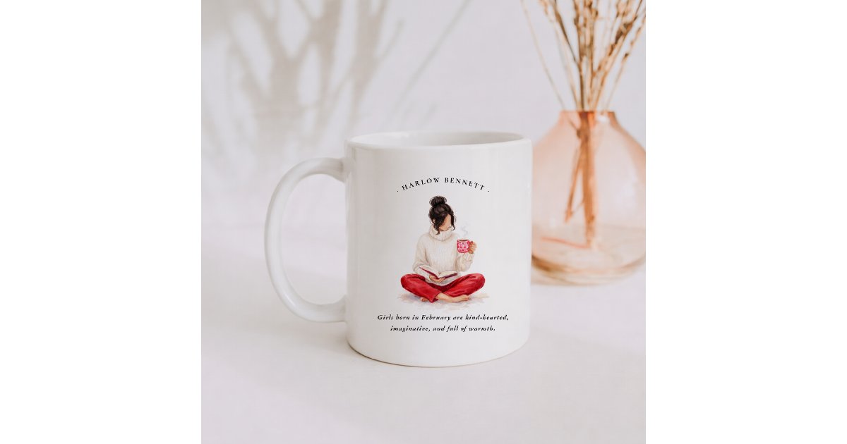 February Birth Month Girl | Monogram Coffee Mug | Zazzle