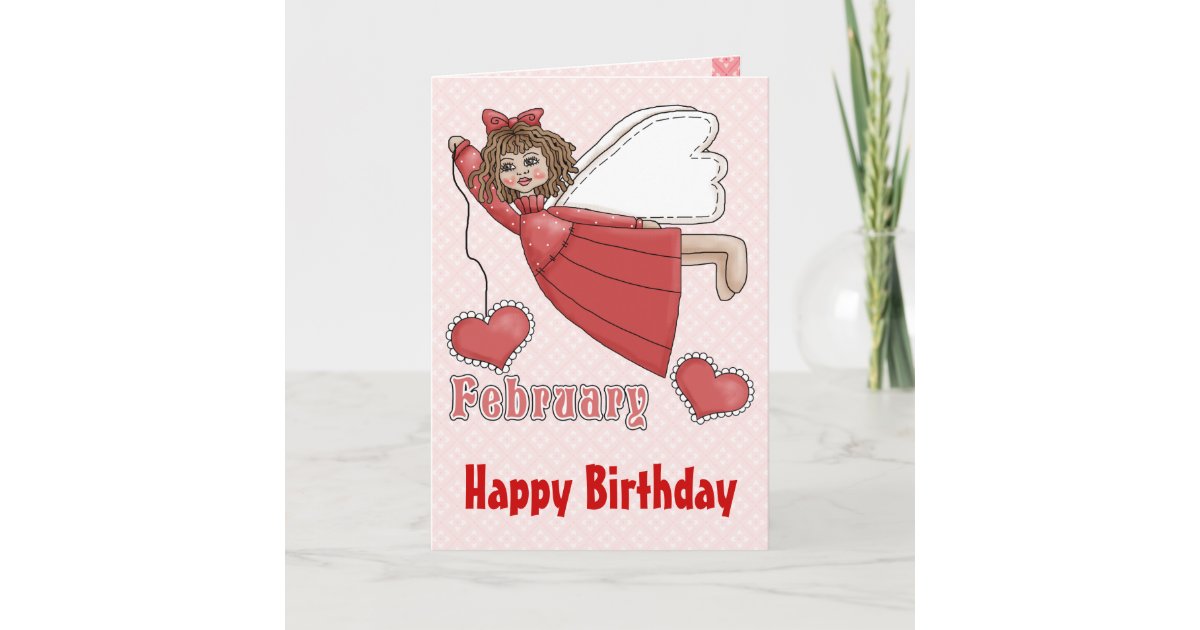 February Birthday Angel Card | Zazzle