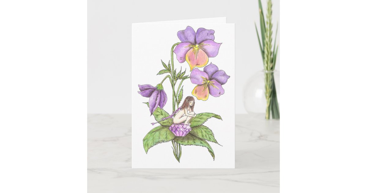 February Fairy Birthday Card | Zazzle