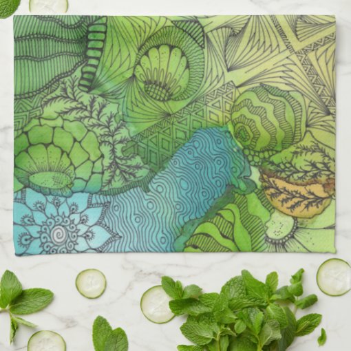 February Green Kitchen Towel | Zazzle