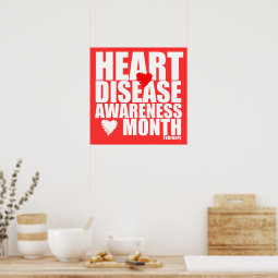 February Heart Disease Awareness Month Poster | Zazzle