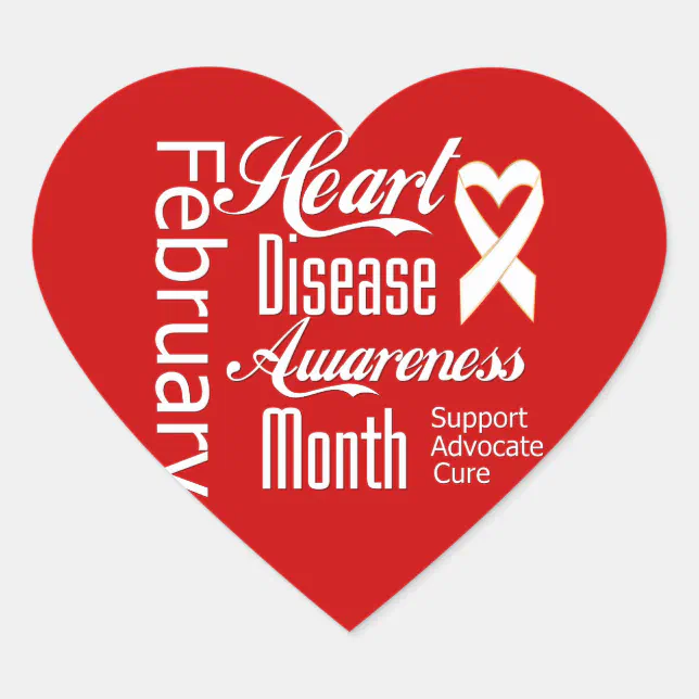 February Heart Disease Awareness Month Support Heart Sticker Zazzle