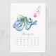 February Stand Alone Calendar Blue Octopus | Zazzle