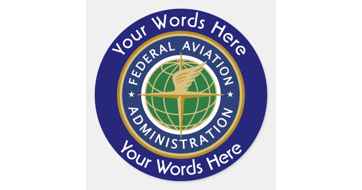 Federal Aviation Administration FAA Custom Sticker | Zazzle