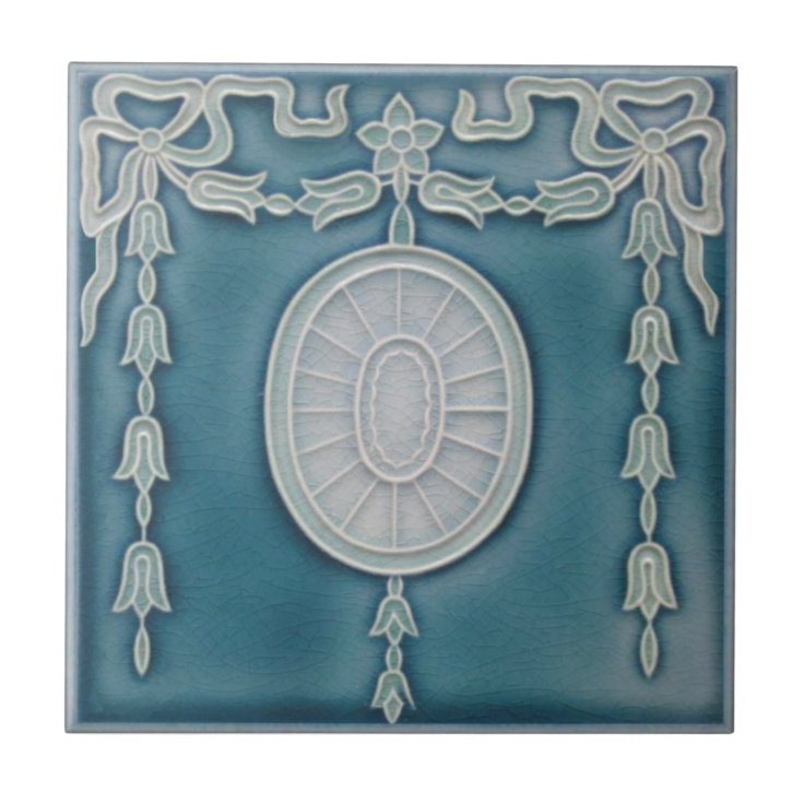 Federal Blue Neoclassical 1900 Repro Faux Relief Ceramic Tile | Zazzle