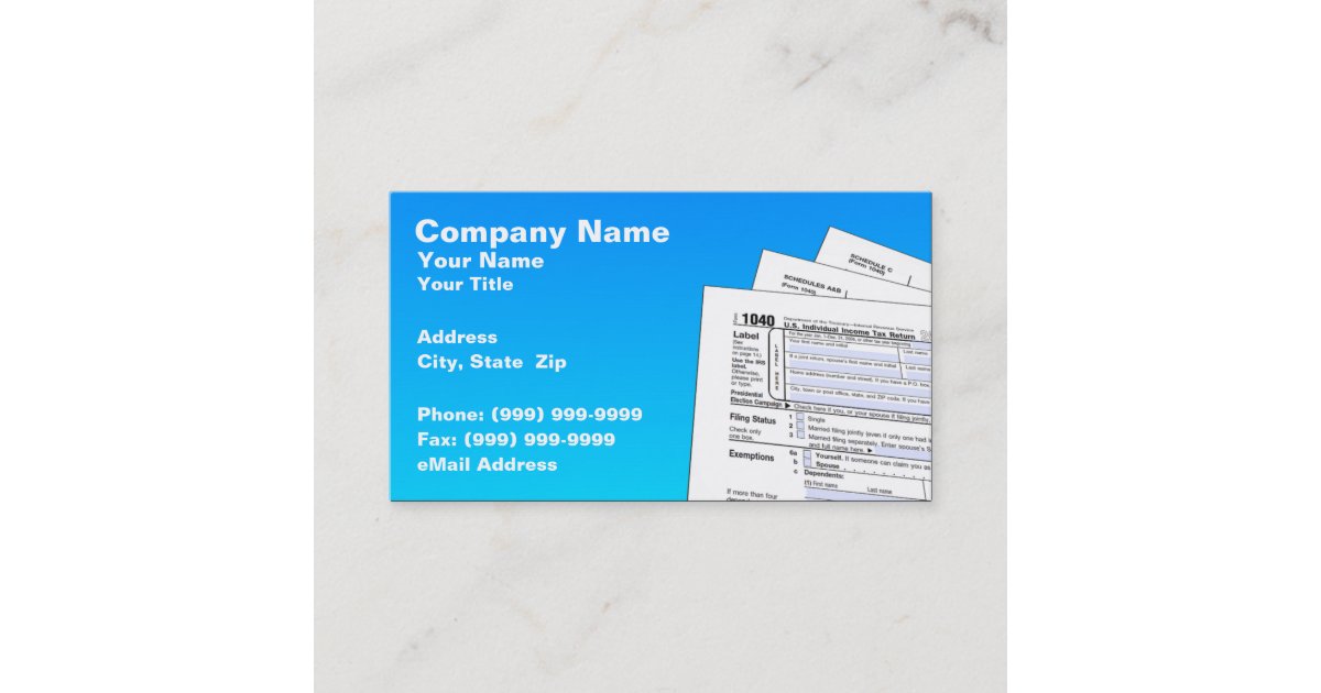 Federal Tax Forms Business Card | Zazzle