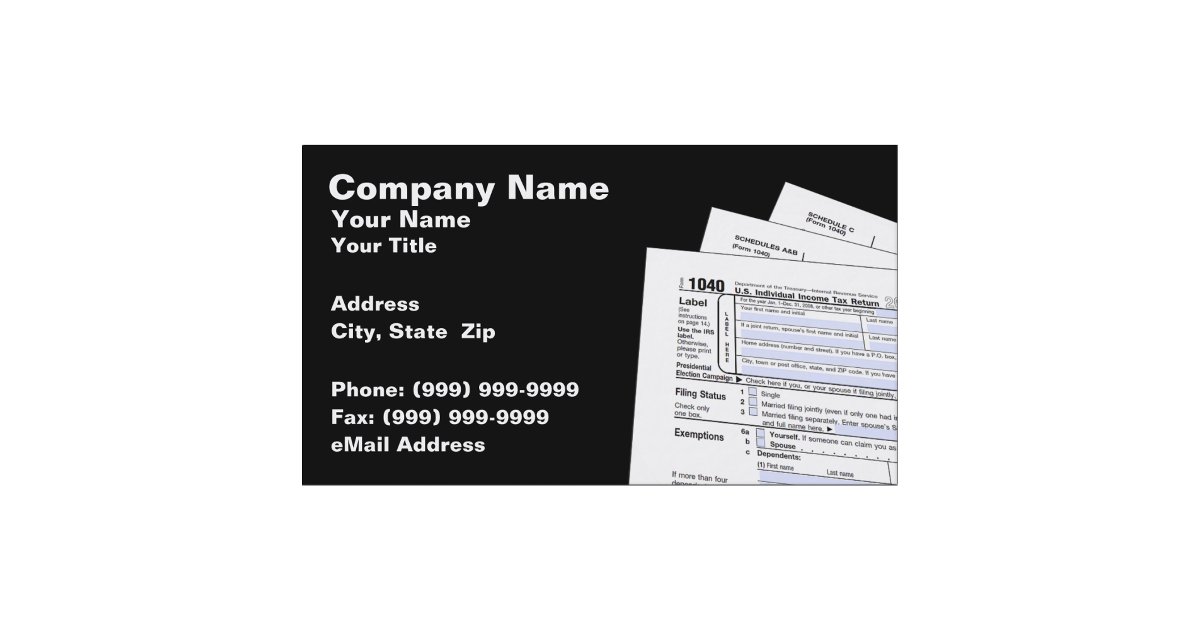 Federal Tax Forms Business Card | Zazzle