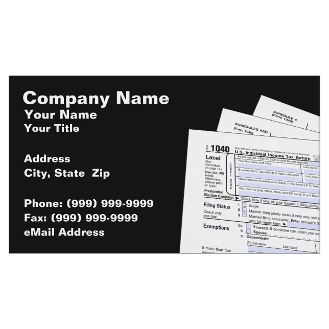 Federal Tax Forms Business Card | Zazzle