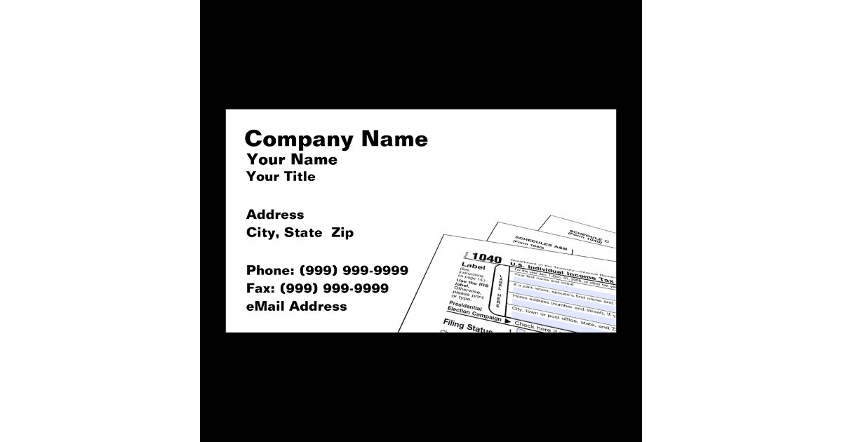 Federal Tax Forms Business Card | Zazzle