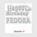 Fedora Happy Birthday silver Sticker | Zazzle
