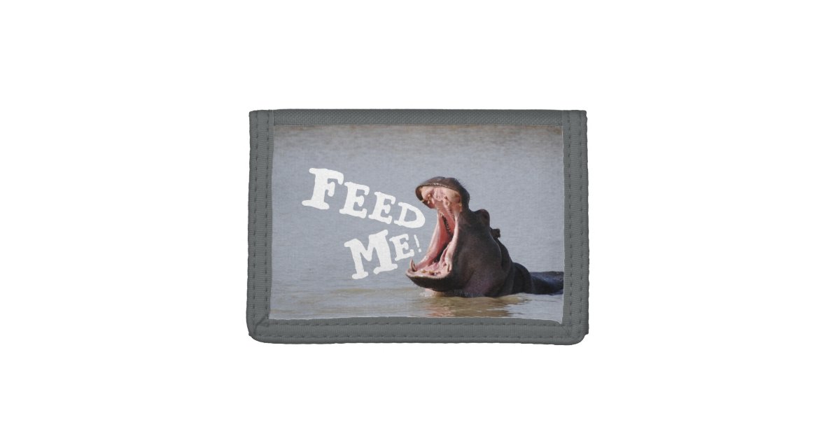 Feed Me! Hippo Trifold Wallet | Zazzle