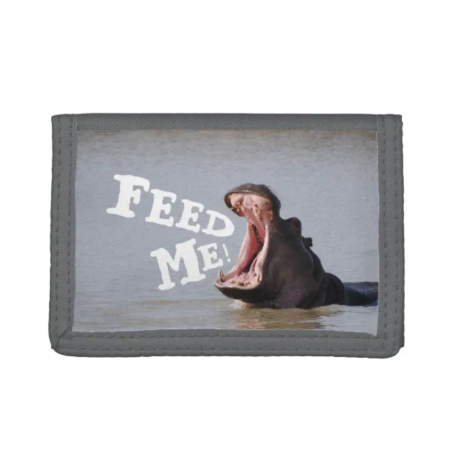 Feed Me! Hippo Trifold Wallet | Zazzle