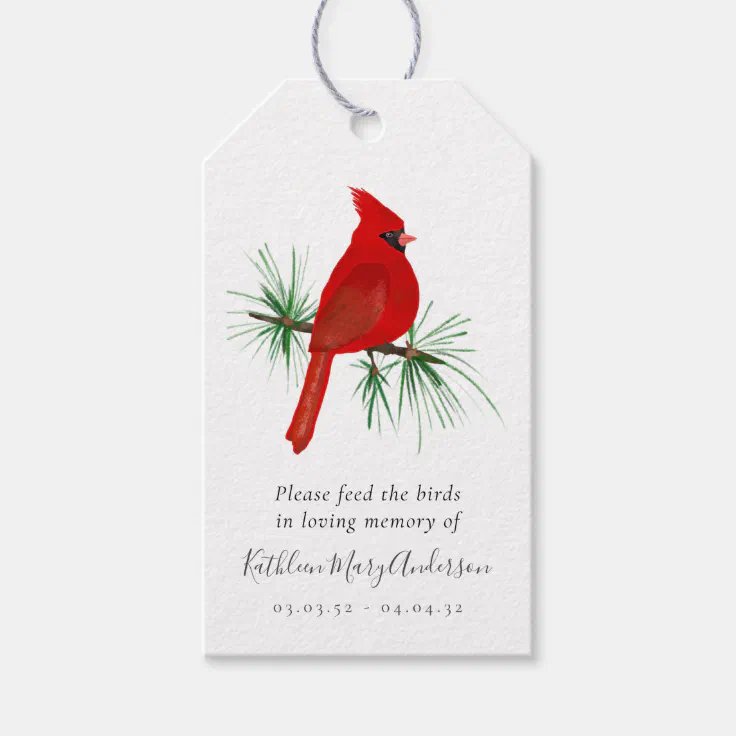 Feed the Birds in Loving Memory Funeral Gift Tags | Zazzle