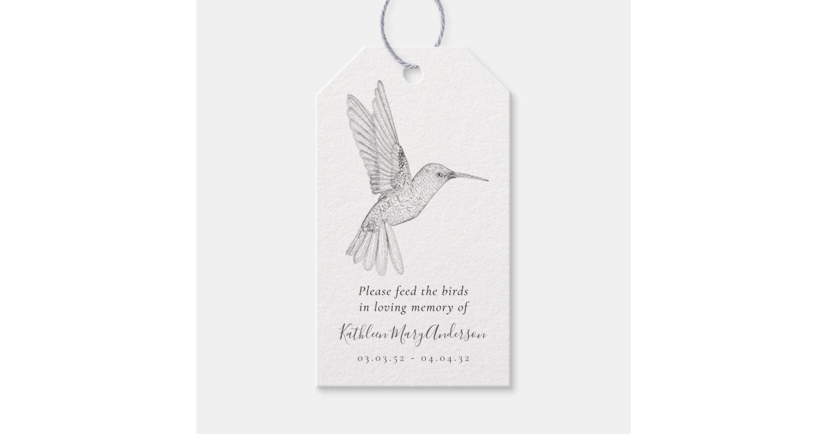 Feed the Birds in Loving Memory Funeral Gift Tags | Zazzle