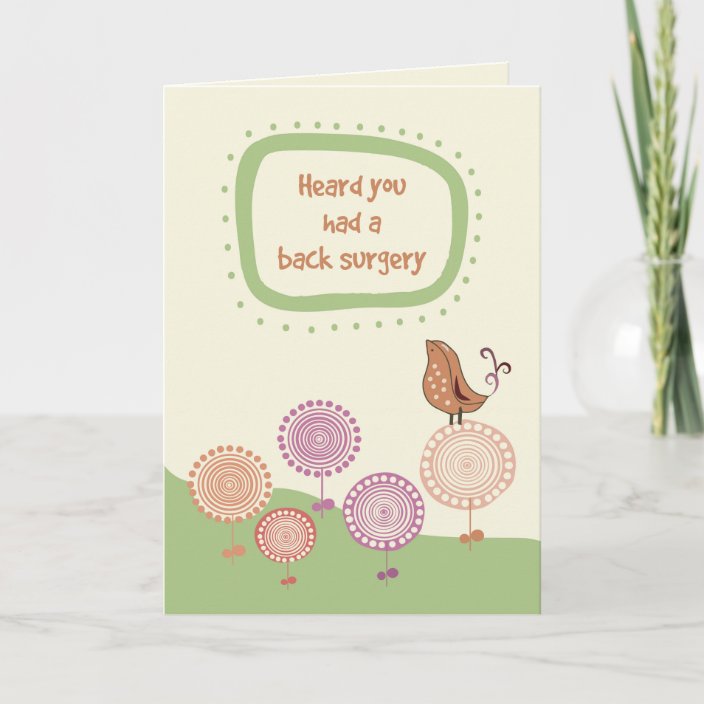 Feel Better After Your Back Surgery, Get Well Card | Zazzle.com
