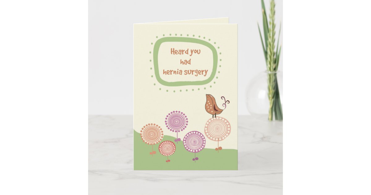 Feel Better, Get Well after Hernia Surgery, Bird Card | Zazzle.com