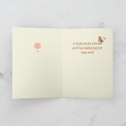 Feel Better, Get Well after Hernia Surgery, Bird Card | Zazzle