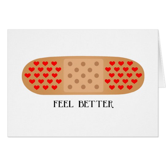 Feel Better heart bandaid customize card | Zazzle.com