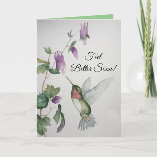 Feel Better Soon Cheer Joy Get Well Hummingbird Card | Zazzle