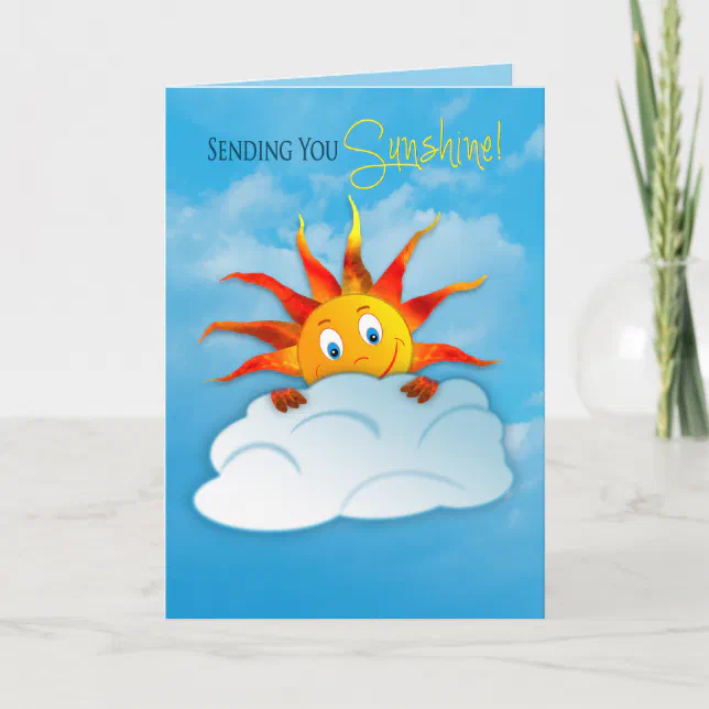 Feel Better, Under the Weather Smiling Sun Card | Zazzle