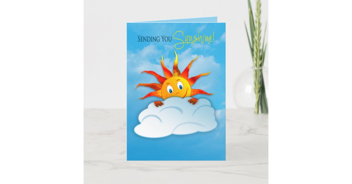 Feel Better, Under the Weather Smiling Sun Card | Zazzle