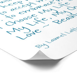 Feel My Beauty Cancer Poem Text Poster | Zazzle