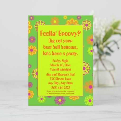 Feelin' Groovy Flower Power Party Invitation | Zazzle
