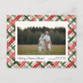 Feeling Blessed, Fun Plaid Christmas Photo Custom Holiday Postcard | Zazzle