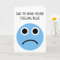 Feeling Sad Blue Frowning Face Emoji Card | Zazzle