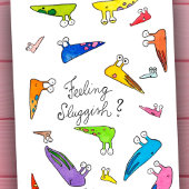 Feeling sluggish? Get well soon. postcard | Zazzle