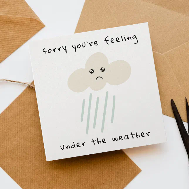 Feeling Under The Weather Get Well Soon Card | Zazzle