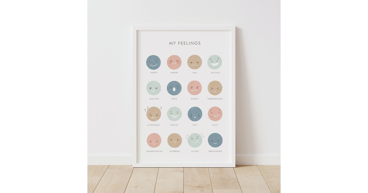 Feelings Emotions Chart Classroom Decor | Zazzle
