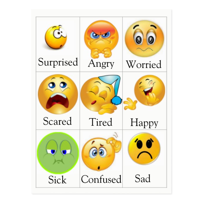 Feelings Postcard - PECS. Text can be edited. | Zazzle.com