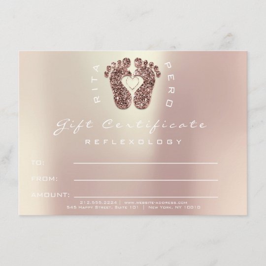 Feet Massage Reflexology Certificate Gift Copper | Zazzle.com