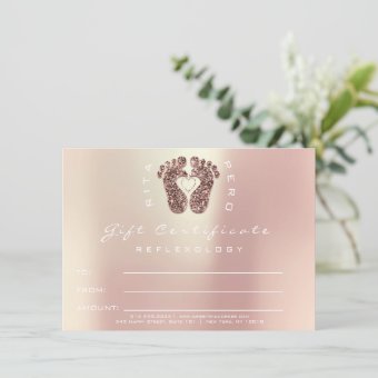 Feet Massage Reflexology Certificate Gift Copper | Zazzle