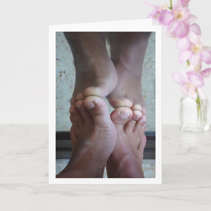 Feet Reflection in Mirror Portrait Card | Zazzle.com