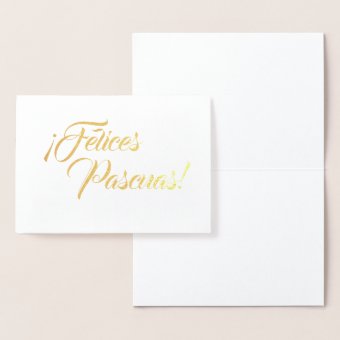 Felices Pascuas Happy Easter Spanish Blank Foil Card | Zazzle