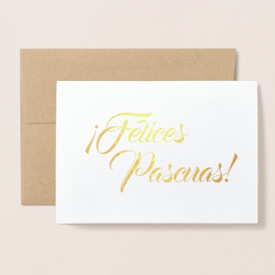 Felices Pascuas Happy Easter Spanish Blank Foil Card | Zazzle.com