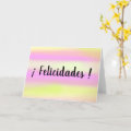 Felicidades Spanish Congratulations Watercolor Card | Zazzle