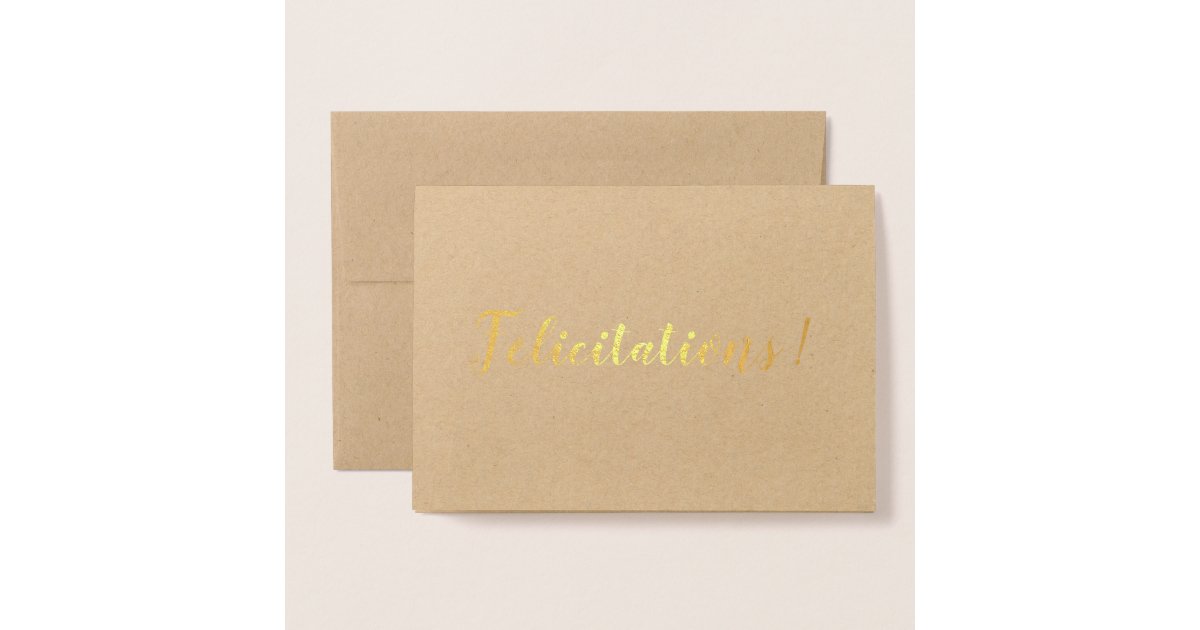 Félicitations French Congratulations Brush Script Foil Card | Zazzle.com