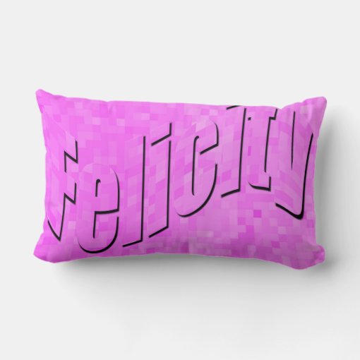 Felicity, Girls Name, Logo On Pink, Lumbar Pillow | Zazzle