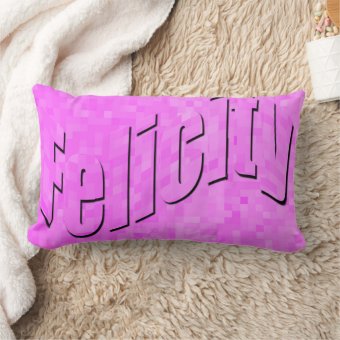 Felicity, Girls Name, Logo On Pink, Lumbar Pillow | Zazzle