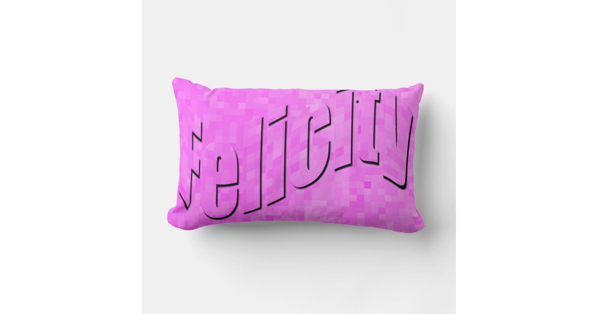 Felicity, Girls Name, Logo On Pink, Lumbar Pillow | Zazzle