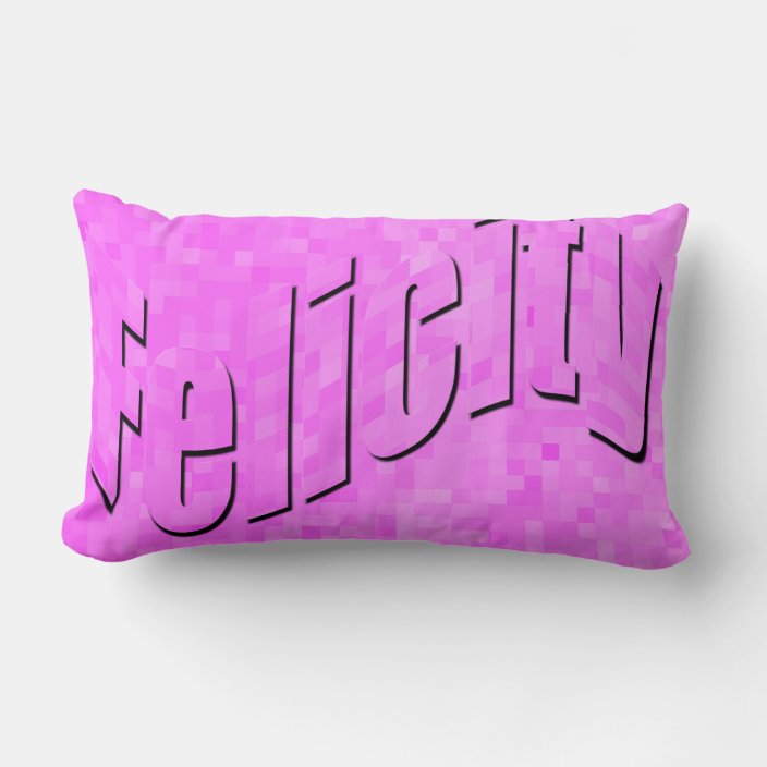 Felicity, Girls Name, Logo On Pink, Lumbar Pillow | Zazzle.com