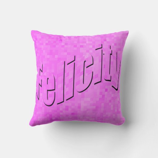 Felicity, Girls Name, Logo On Pink, Throw Pillow | Zazzle