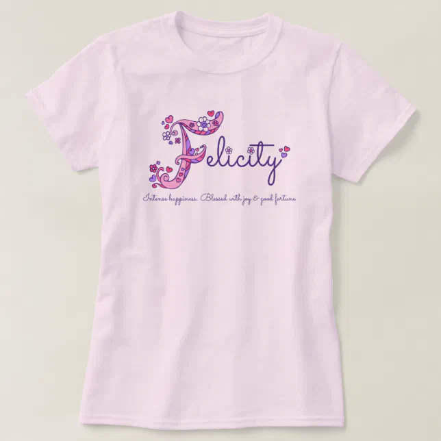 Felicity girls name & meaning F monogram shirt | Zazzle